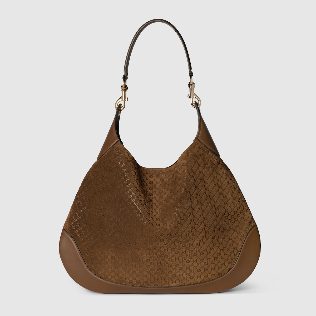 Gucci B maxi shoulder bag in brown GG suede | GUCCI® Australia