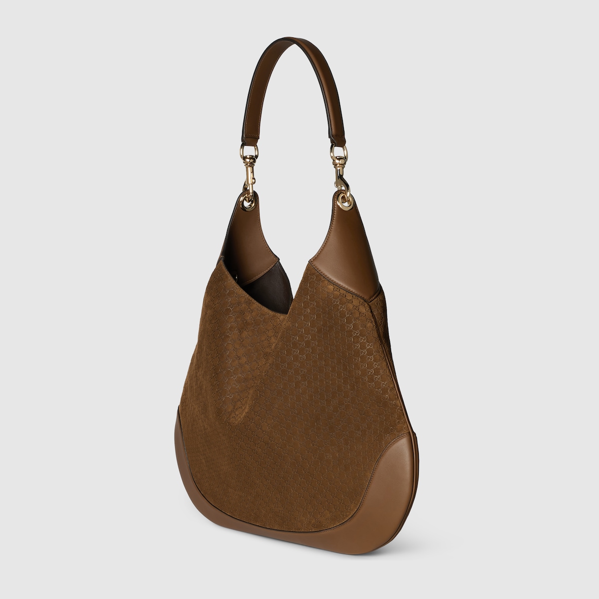 Gucci B maxi shoulder bag in brown GG suede | GUCCI® Australia