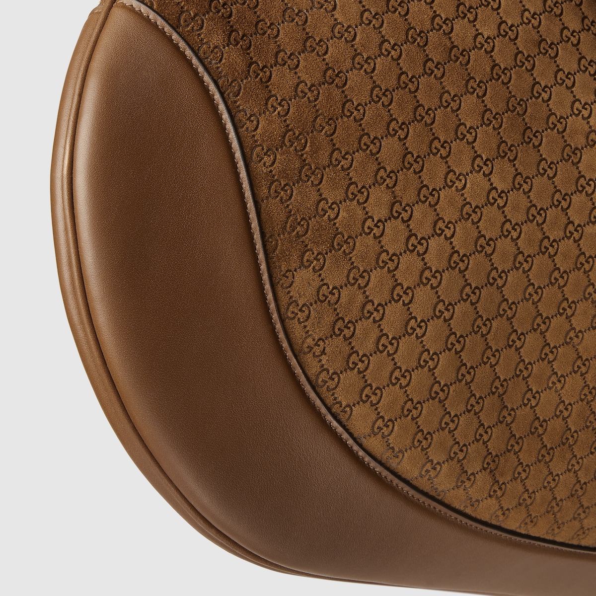 Gucci B large shoulder bag in brown GG suede | GUCCI® US