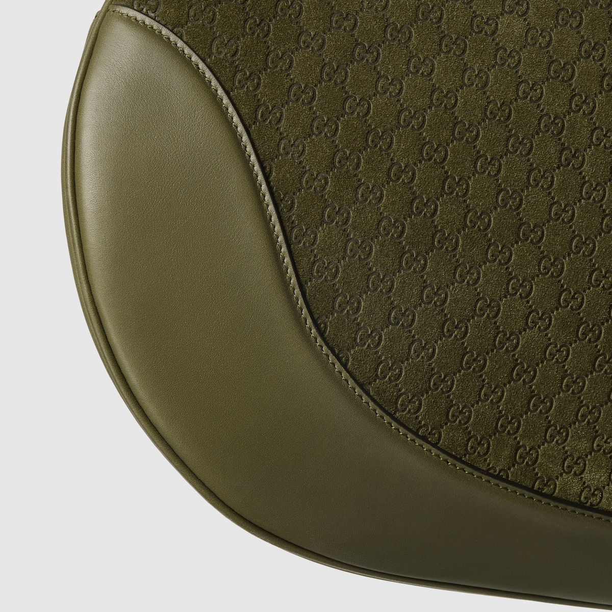 Gucci B large shoulder bag in dark green GG suede | GUCCI® US