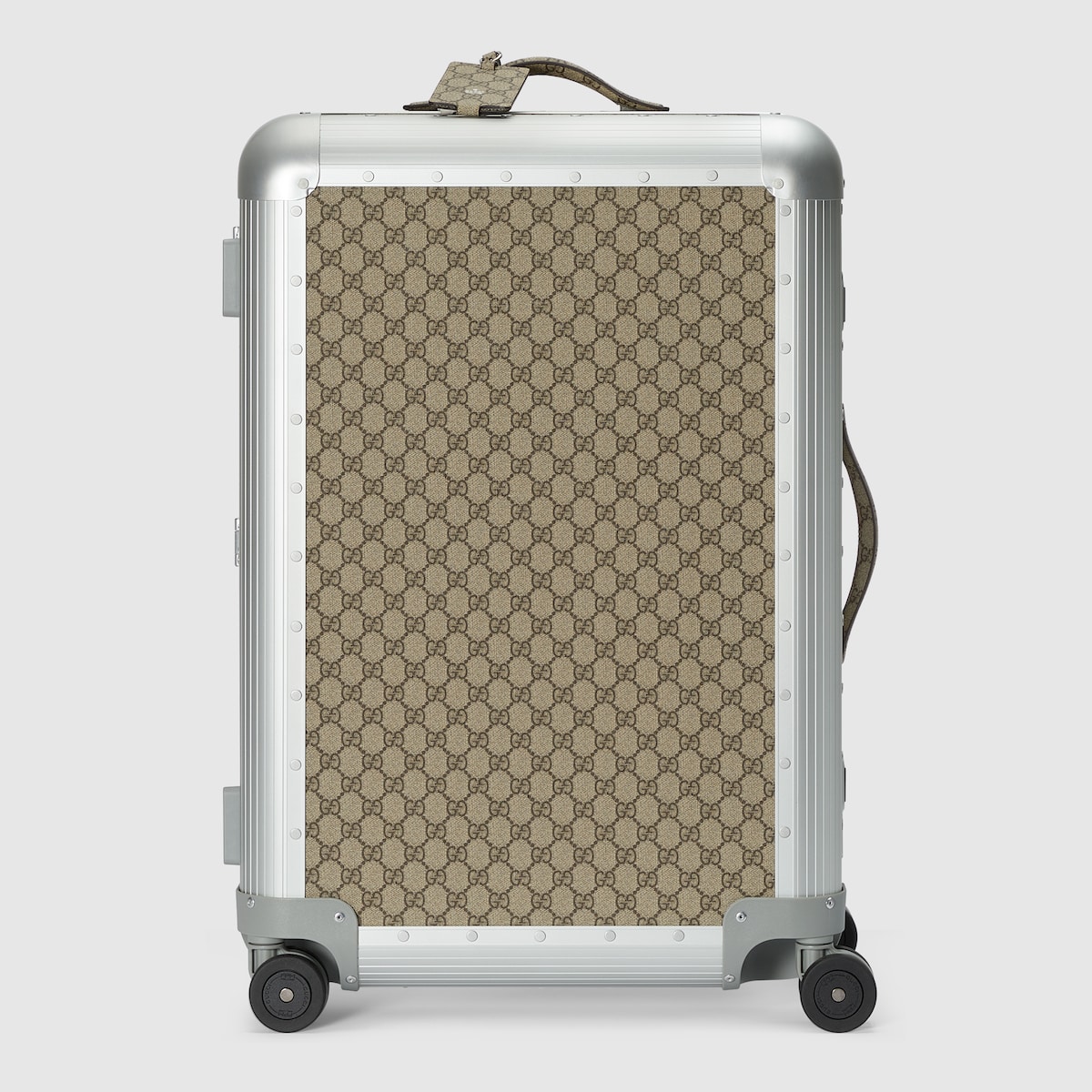 Gucci Porter medium trolley in beige and ebony Supreme | GUCCI® CA