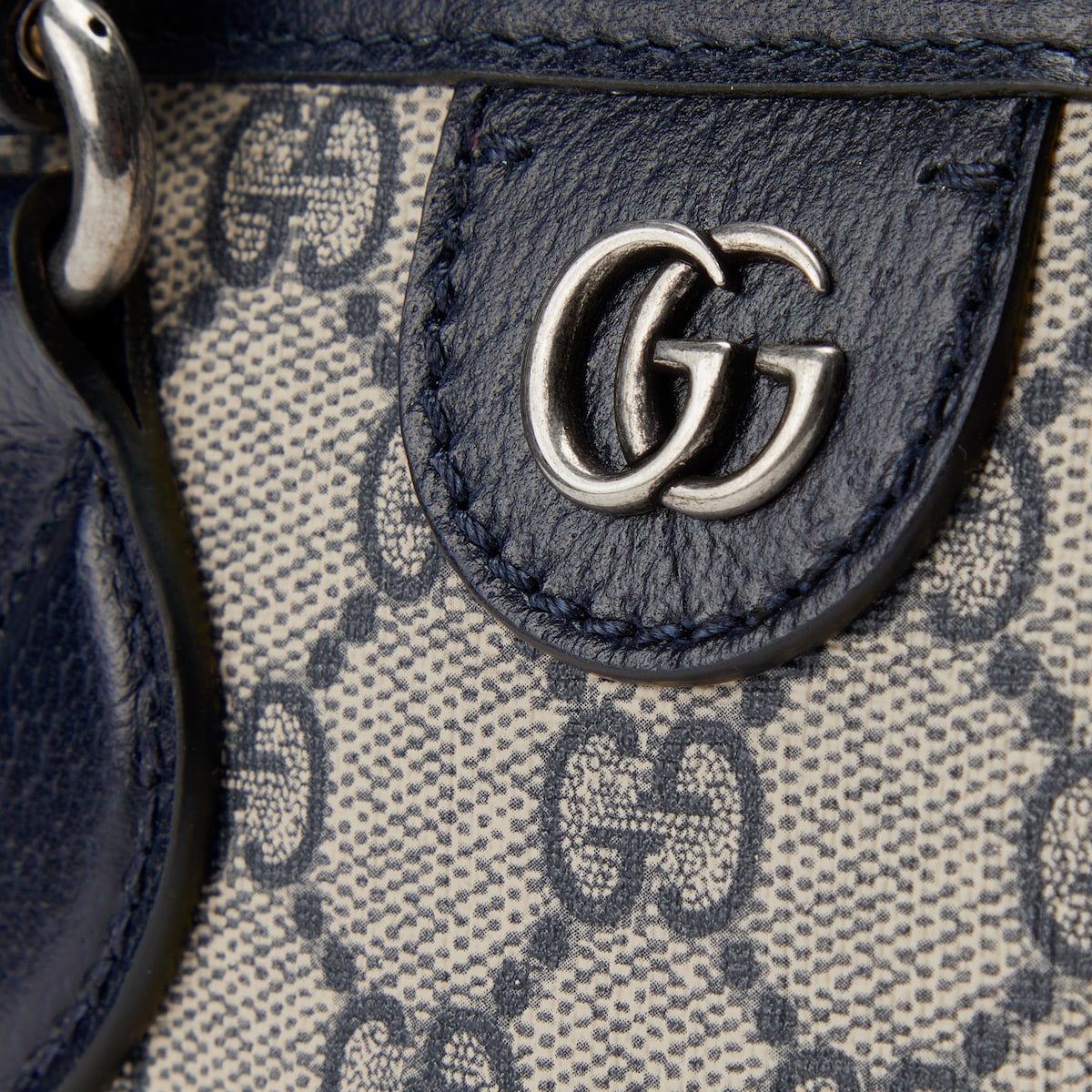Ophidia small tote bag in beige and blue GG Supreme | GUCCI® SG