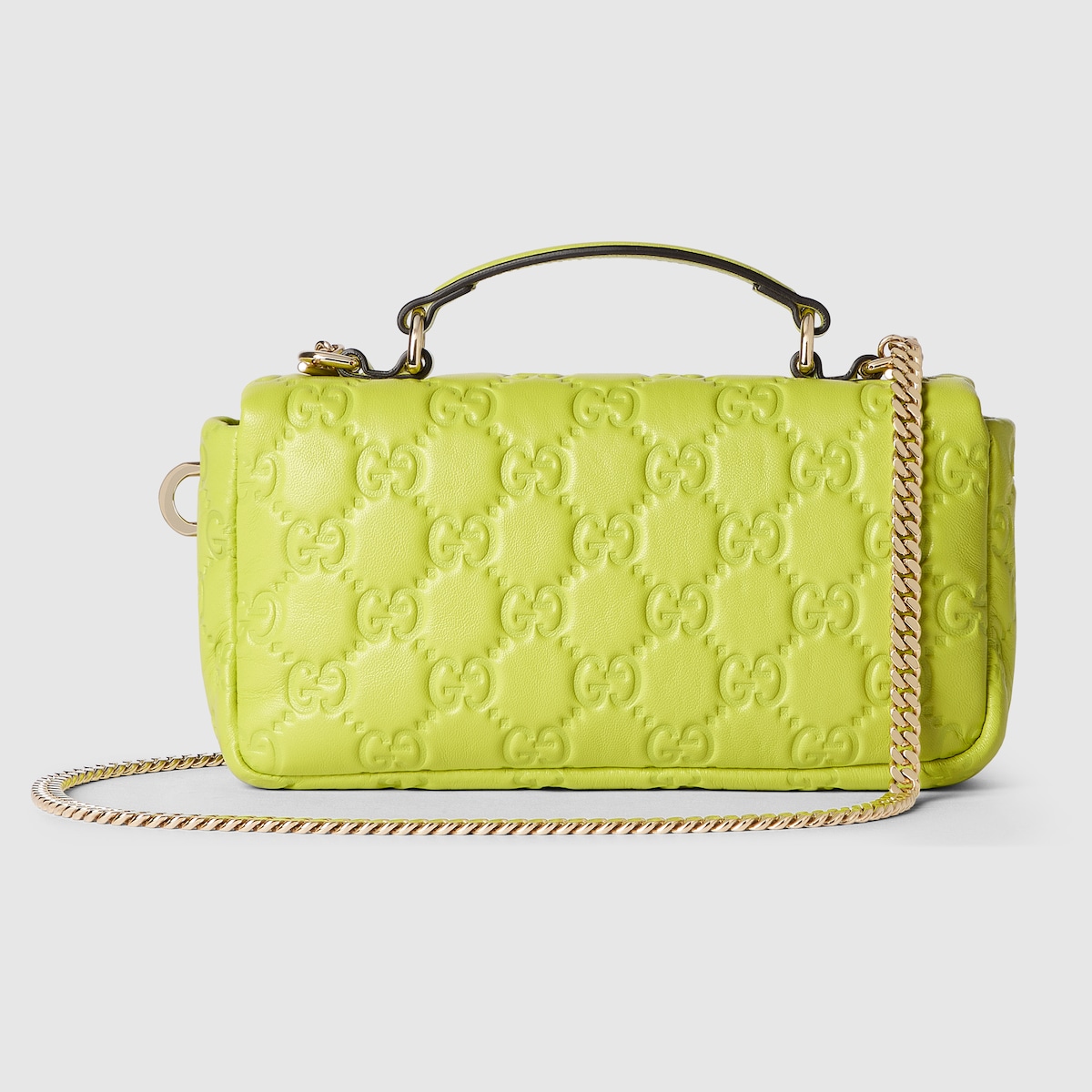 GG Milano small top handle bag in bright green GG leather | GUCCI® US