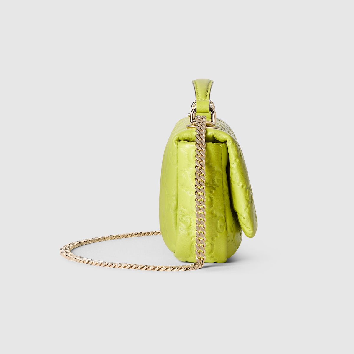 GG Milano small top handle bag in bright green GG leather | GUCCI® US