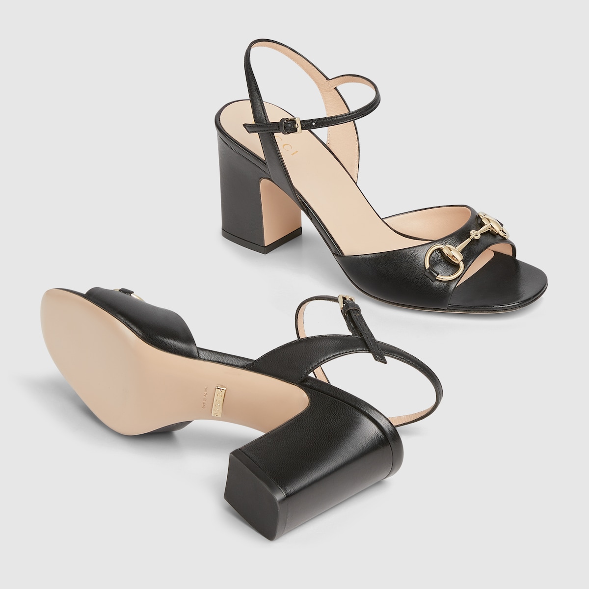 Women's Horsebit sandal in black leather | GUCCI® US