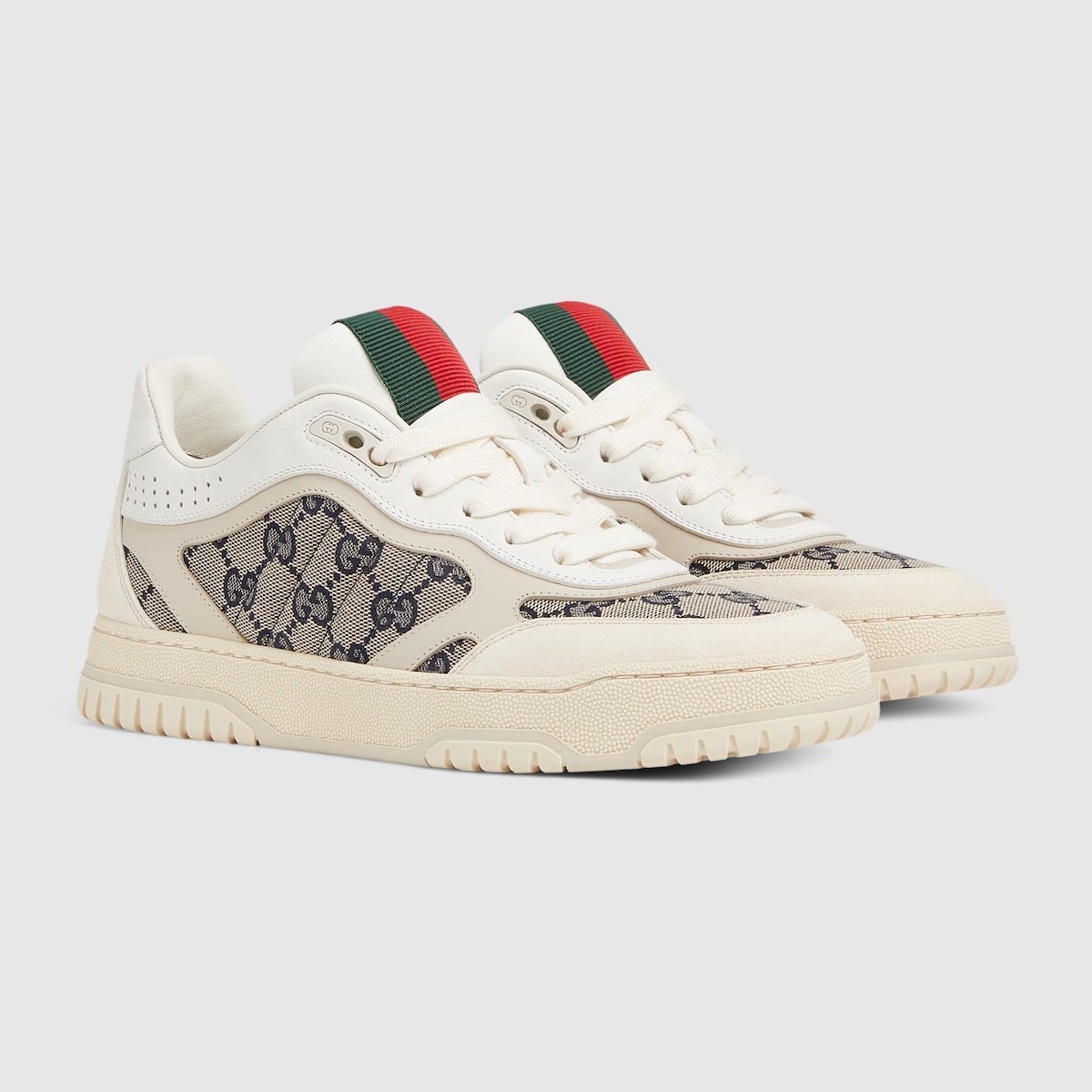 Women's Gucci Re-Web sneaker in beige and blue GG canvas | GUCCI® US