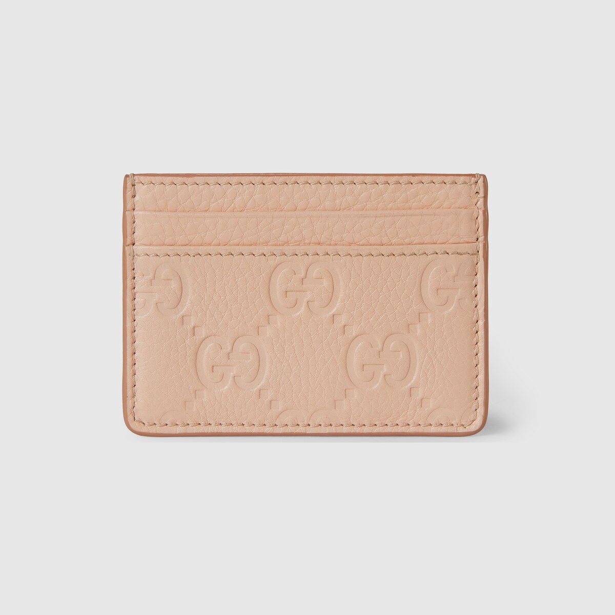 GG Emblem card case in light pink leather | GUCCI® PT