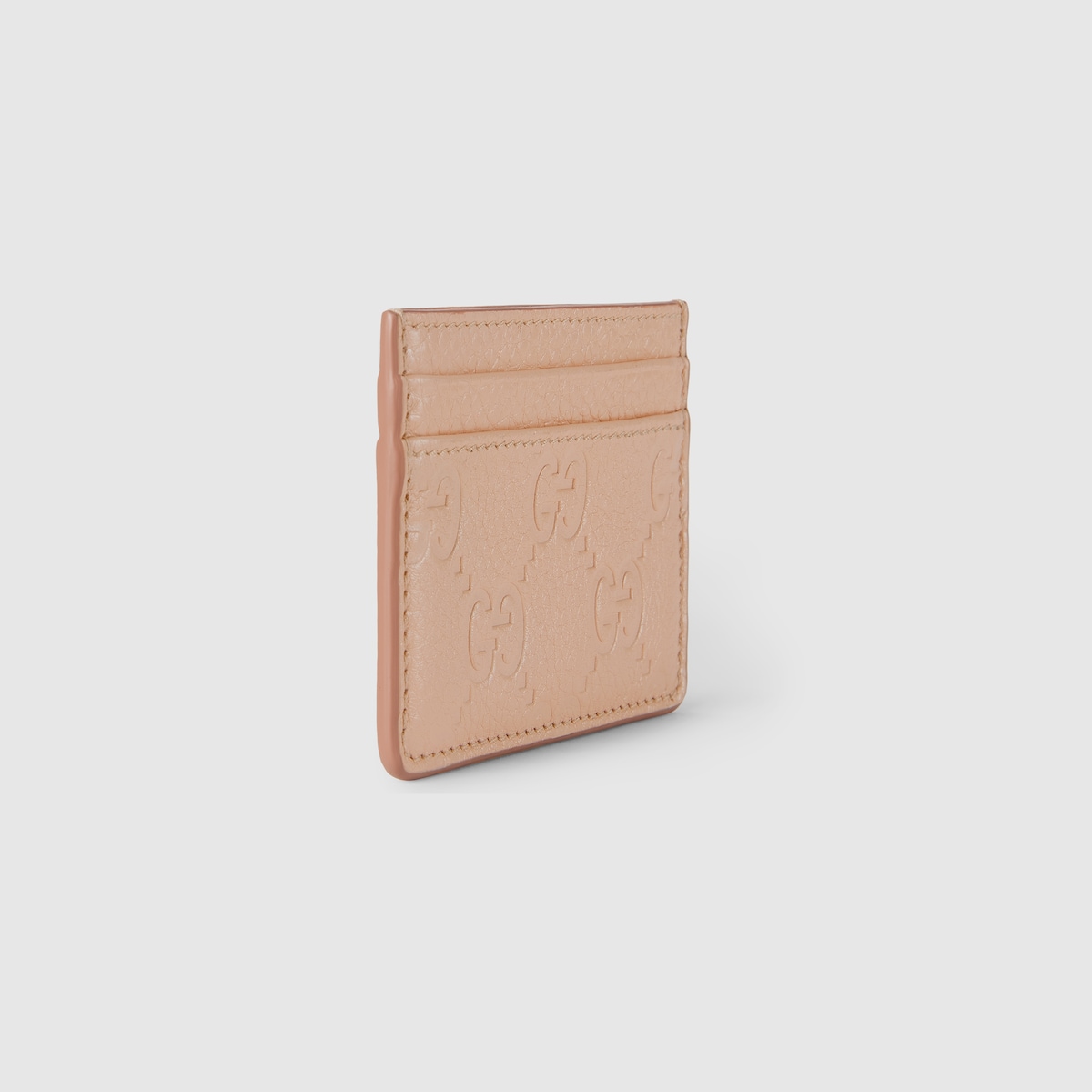 GG Emblem card case in light pink leather | GUCCI® US