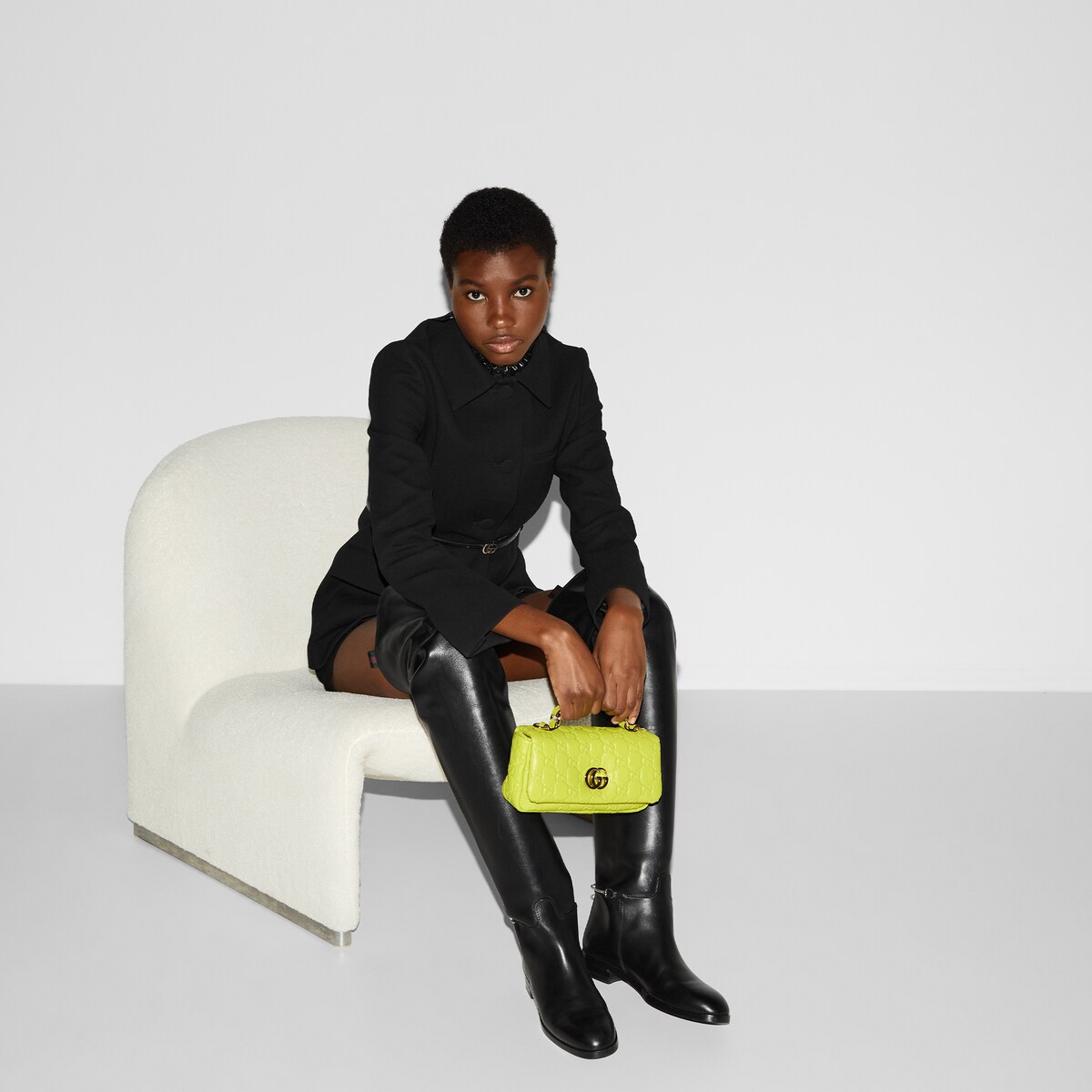 GG Milano small top handle bag in bright green GG leather | GUCCI® US