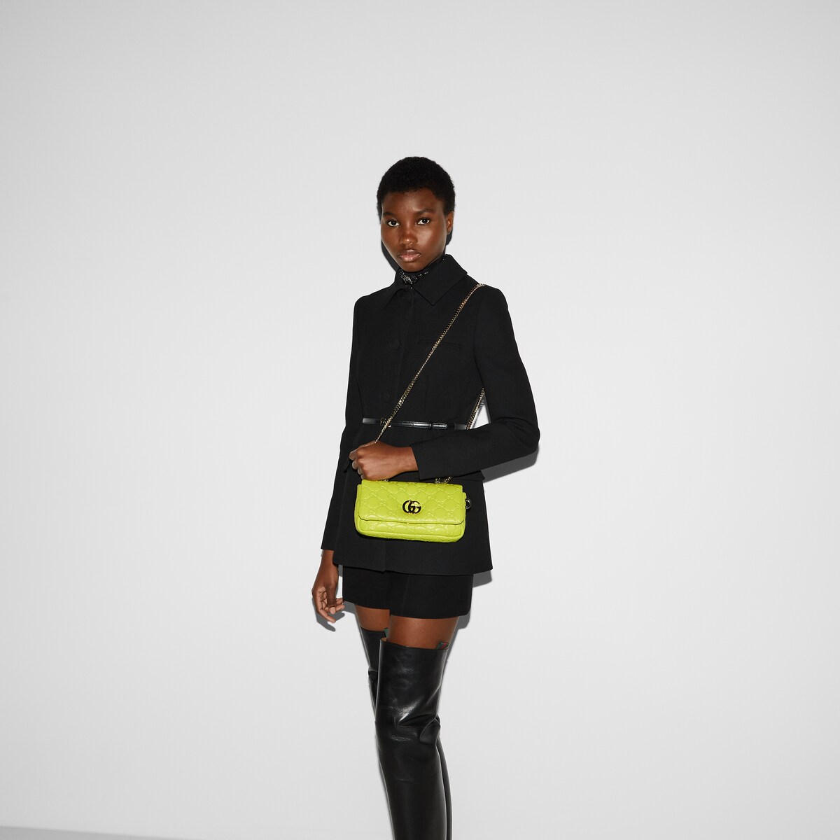 GG Milano mini top handle bag in bright green leather | GUCCI® NZ