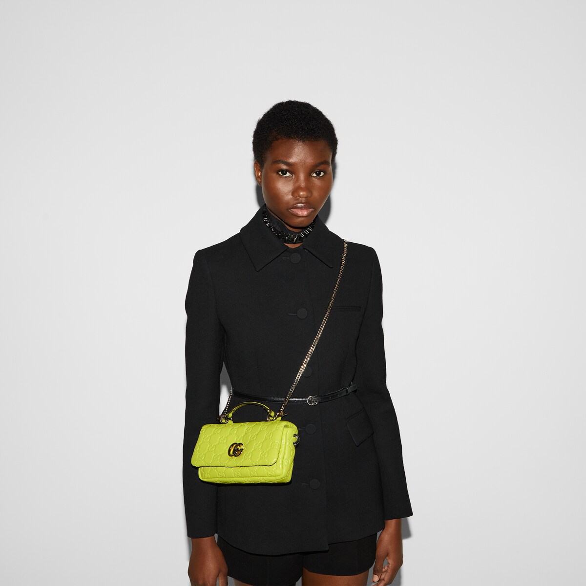 GG Milano small top handle bag in bright green GG leather | GUCCI® US