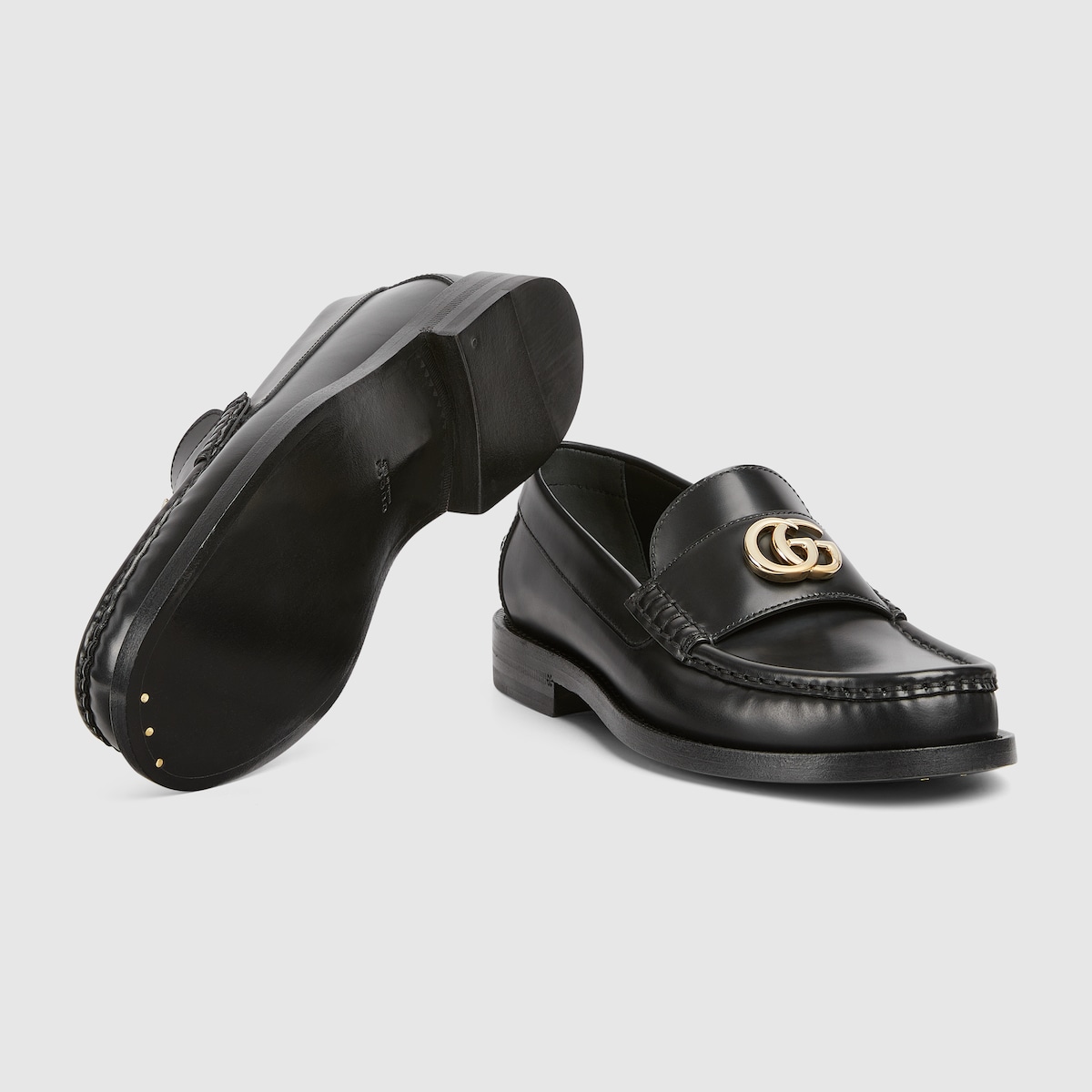Mocassino donna con Doppia G in pelle nera | GUCCI® Italia