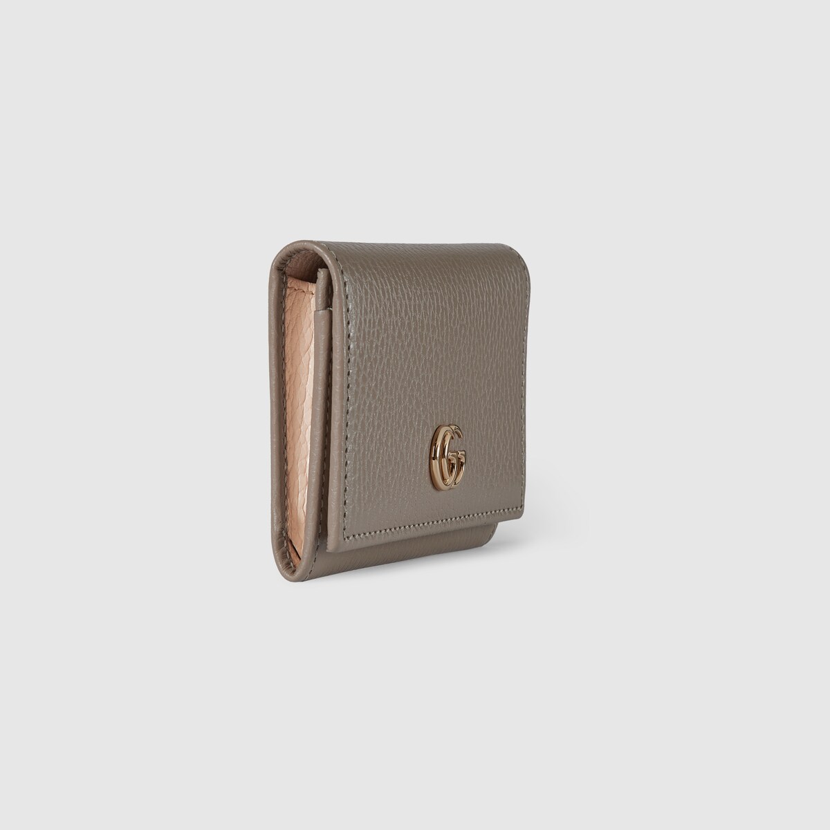 Bi-color GG Marmont card case in taupe leather | GUCCI® US