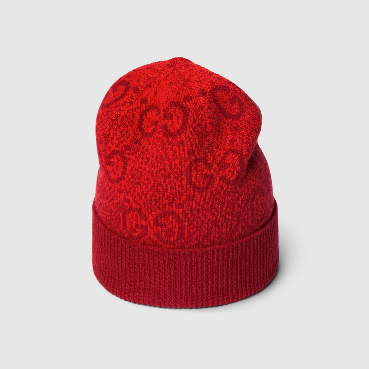 Children's GG wool jacquard hat in red and dark red | GUCCI® ZA