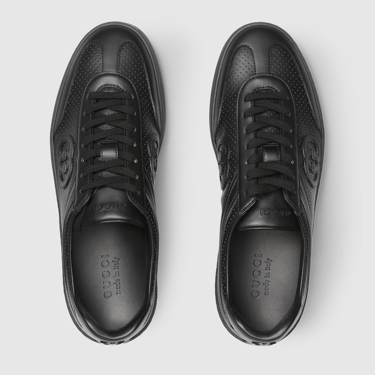 Men's G75 sneaker in black leather | GUCCI® US