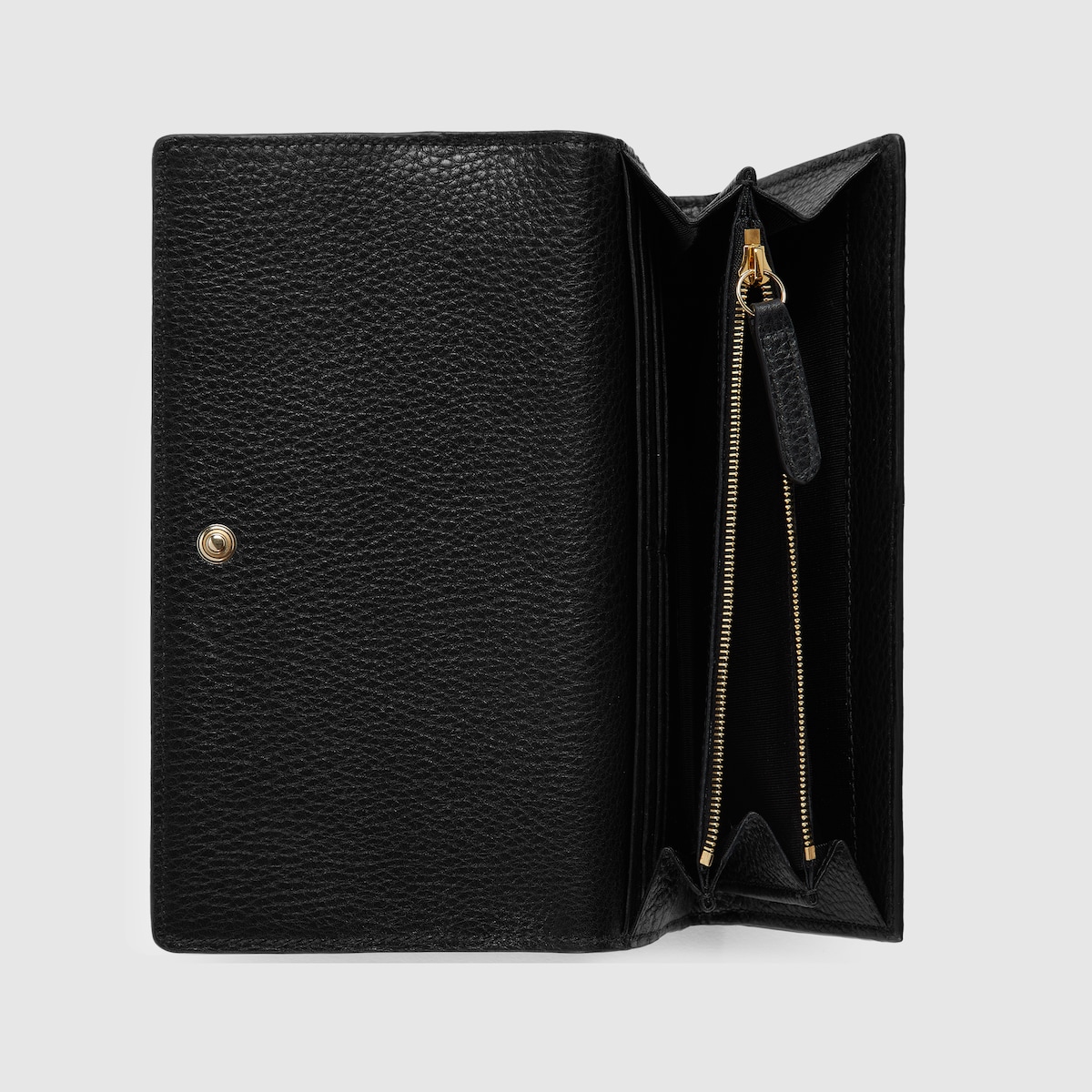 GG Emblem continental wallet in black leather | GUCCI® Australia