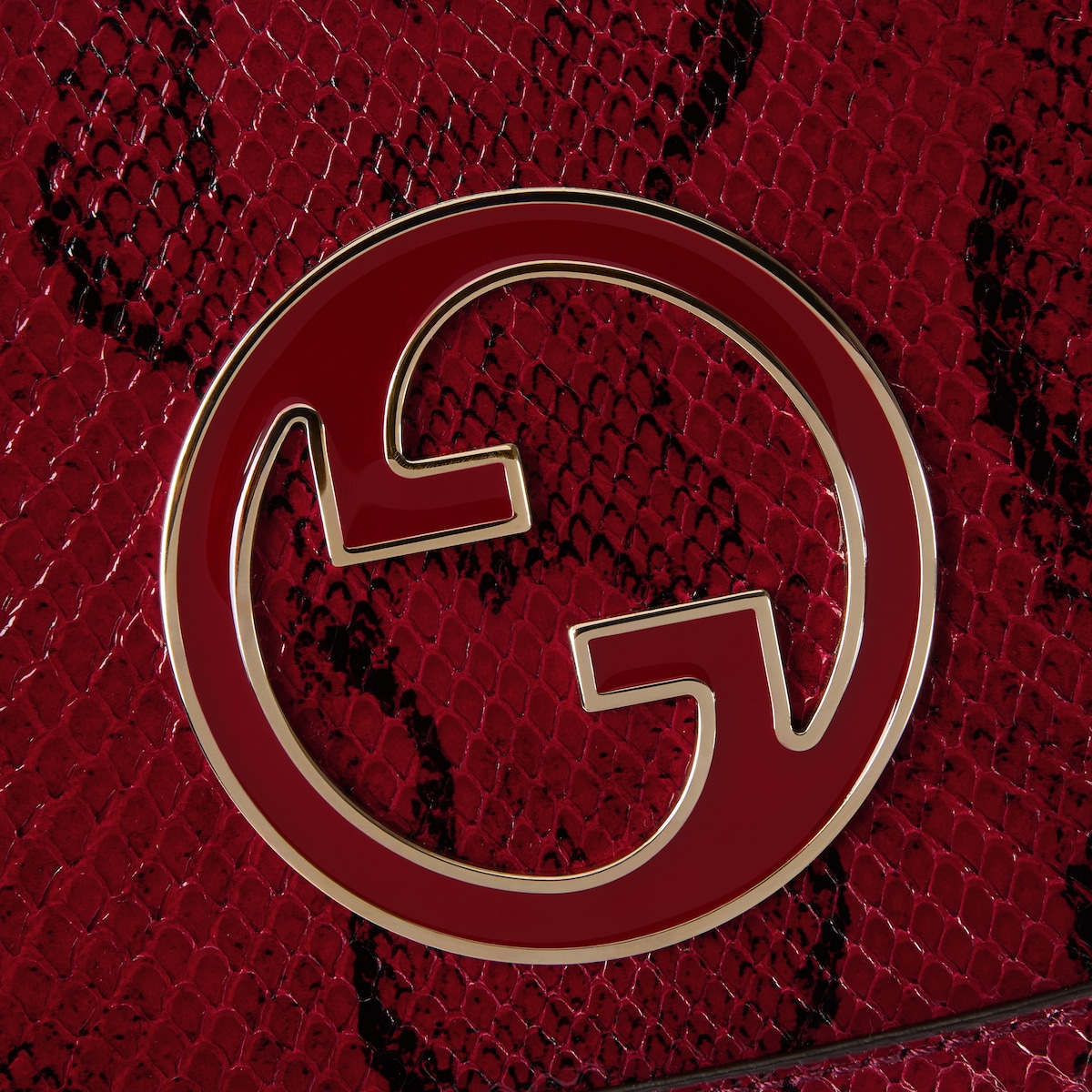 Gucci Blondie python medium shoulder bag in Rosso Ancora red python ...