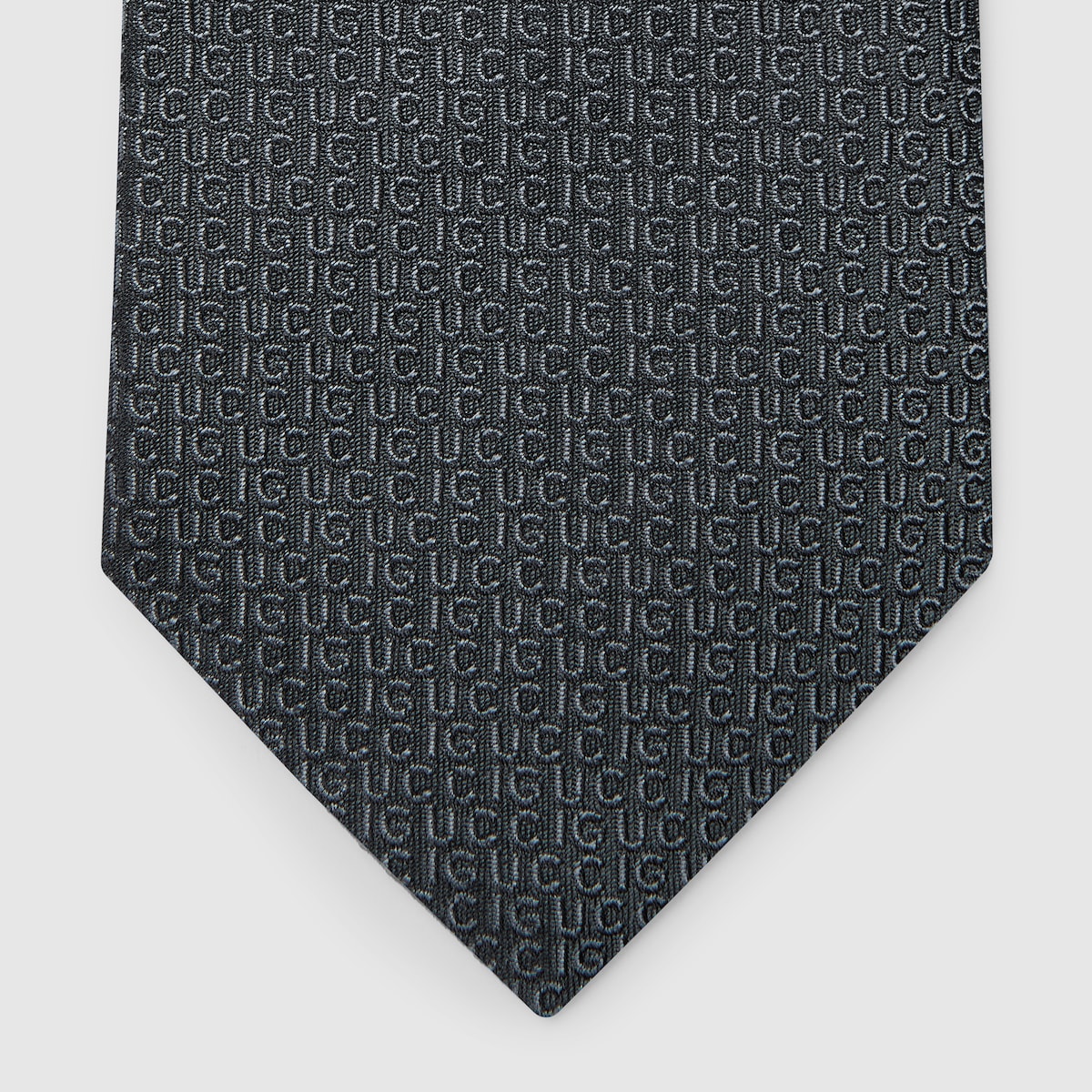 Gucci silk jacquard tie in black and light grey | GUCCI® US