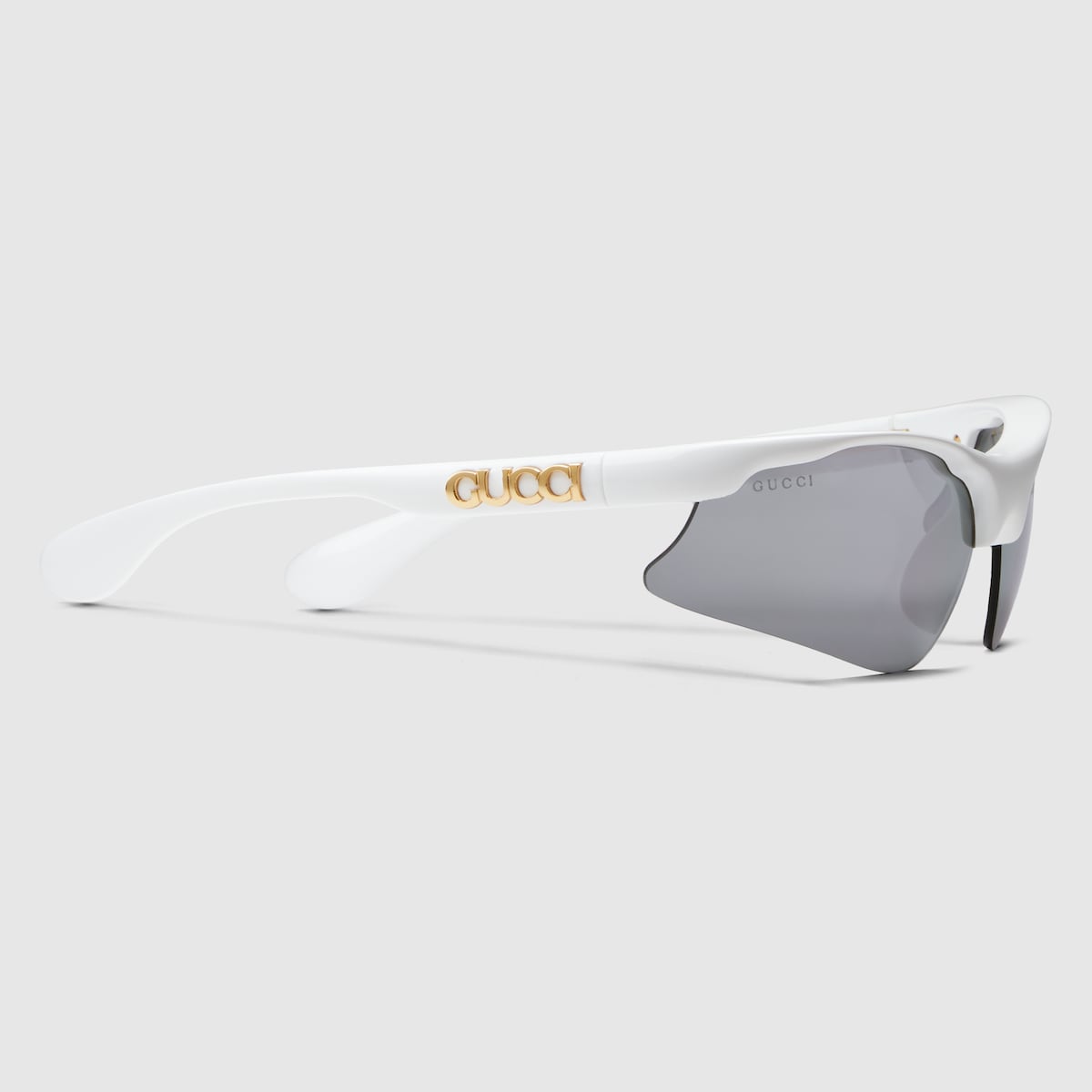Mask-shaped sunglasses in white | GUCCI® US