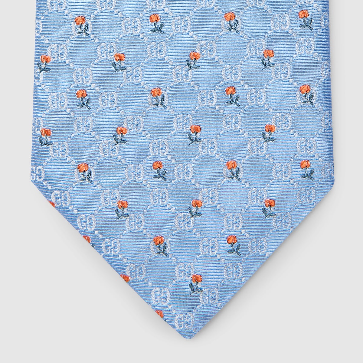 GG silk jacquard tie in blue and orange | GUCCI® US