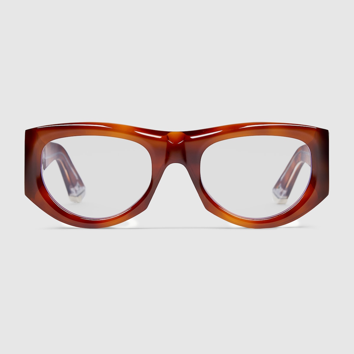 Rectangular-frame sunglasses in brown tortoiseshell | GUCCI® US