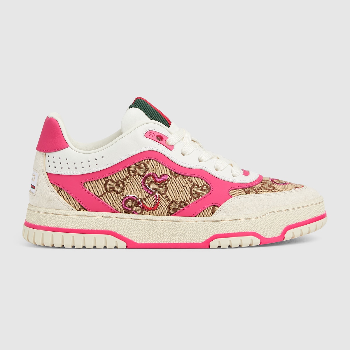 Baskets Gucci Re-Web pour femme en toile GG beige et marron foncé | GUCCI® FR