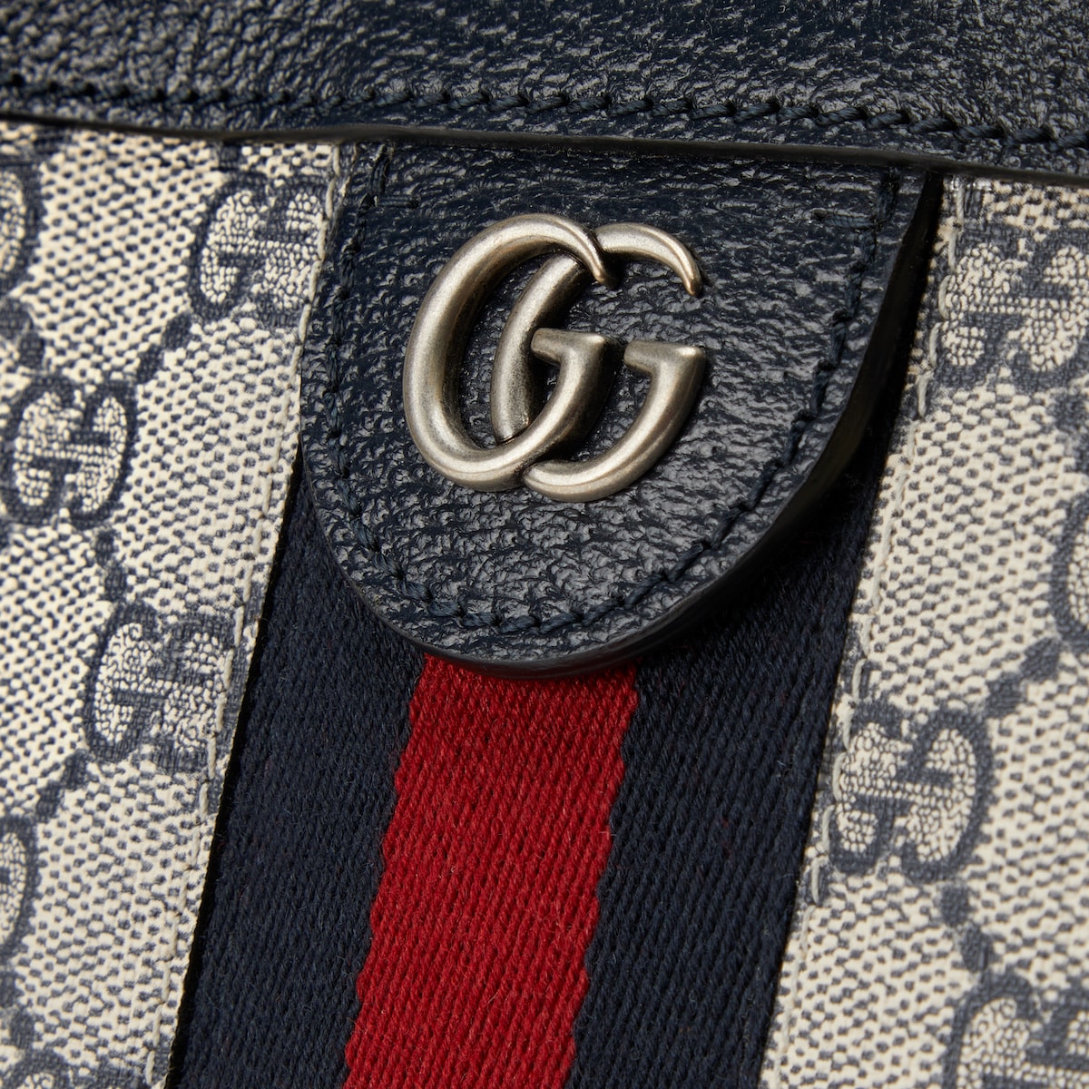 Ophidia large tote bag in beige and blue GG Supreme | GUCCI® AE