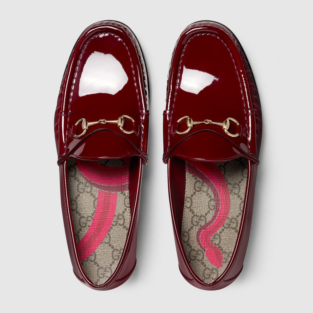 Mocassins Horsebit 1953 pour femme en Cuir verni Rosso Ancora | GUCCI® FR