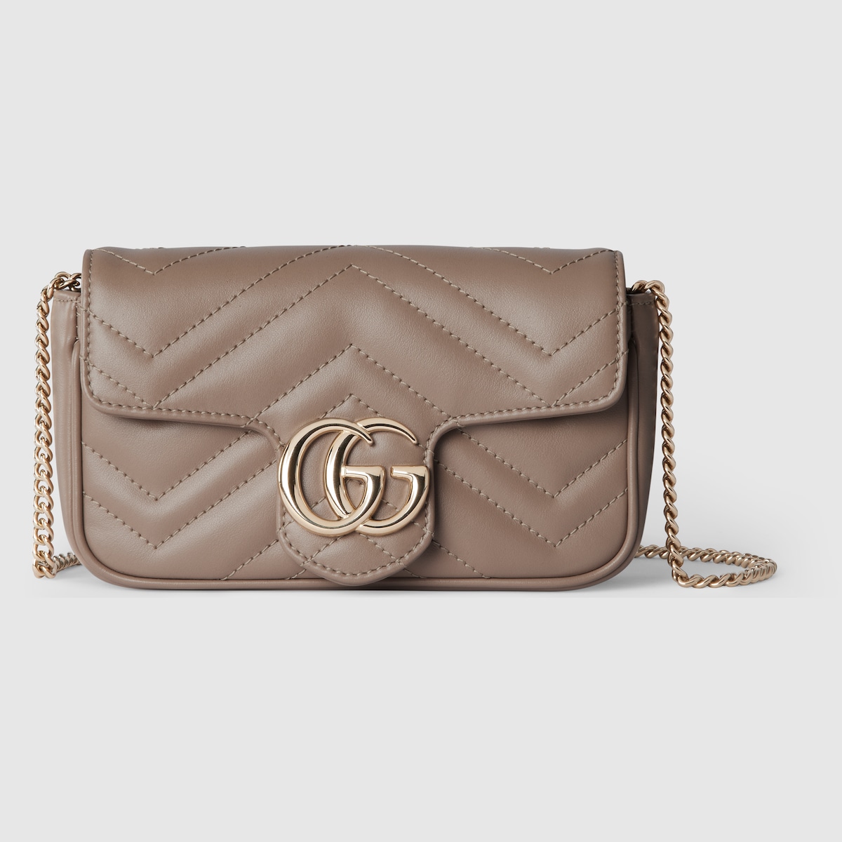 GG Marmont Mini-Tasche in taupefarbenes Leder | GUCCI® DE