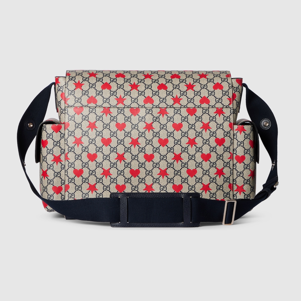 Large changing bag in beige and blue | GUCCI® UK