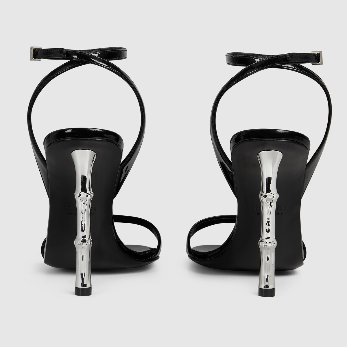 Sandalia con talón descubierto para mujer en piel negra | GUCCI® ES