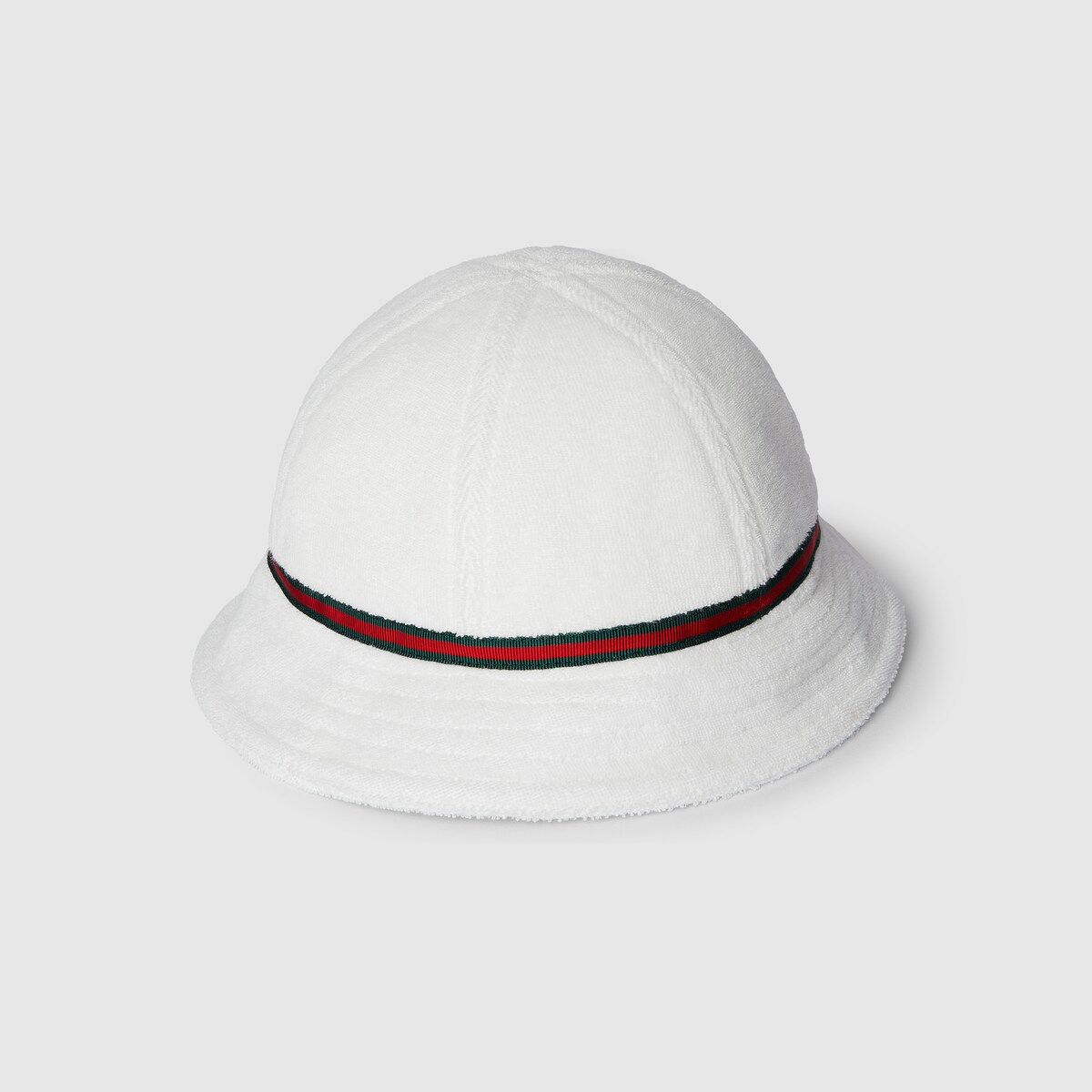 Baby terry cloth hat with Web in white | GUCCI® US