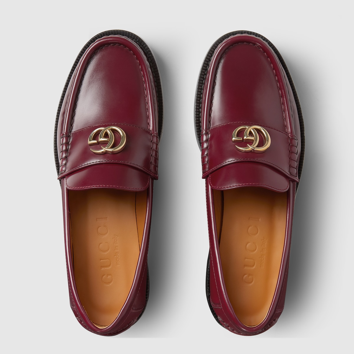 Mocassins Double G pour femme en Cuir Rosso Ancora | GUCCI® Canada