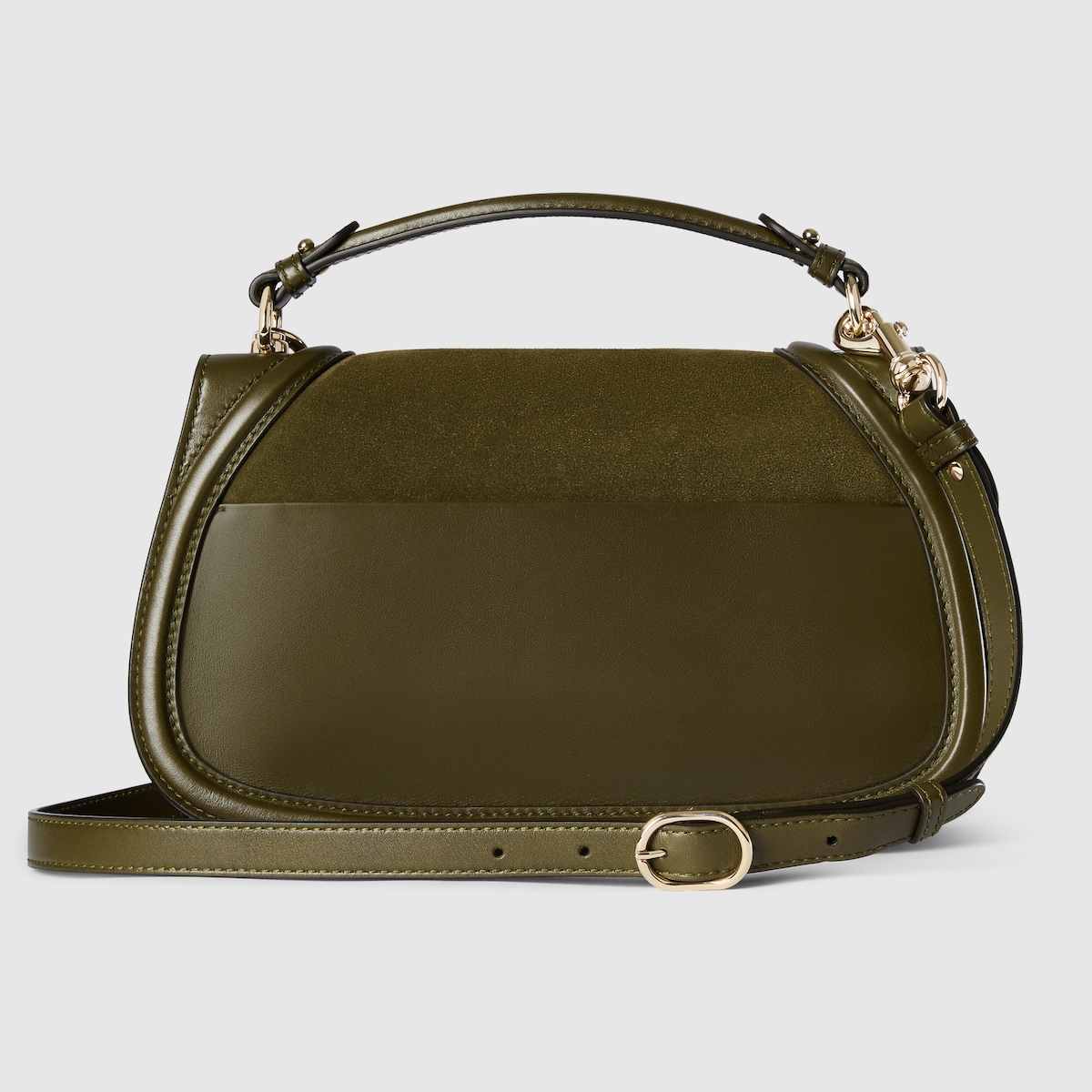 Gucci Blondie medium top handle bag in dark green suede | GUCCI® Australia