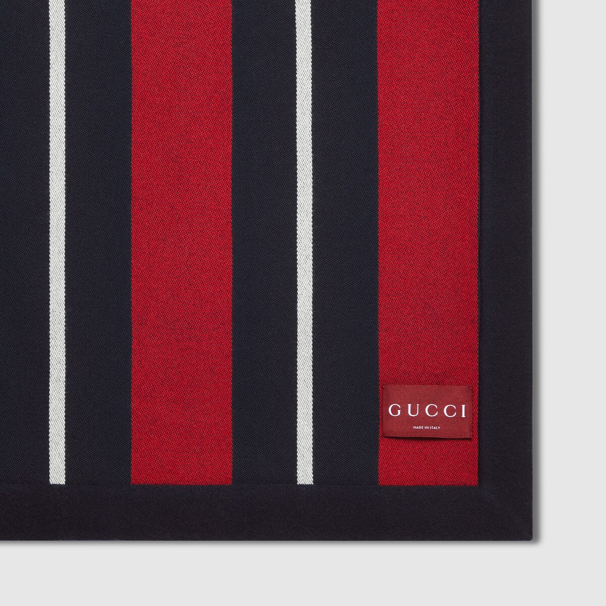 Gucci Web wool blanket in blue and red | GUCCI® US