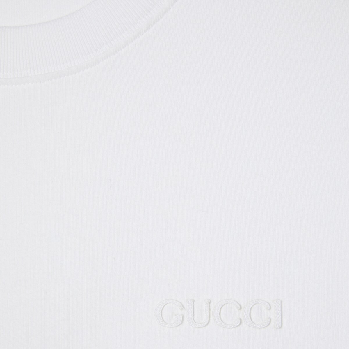 Cotton jersey T-shirt with embroidery in white | GUCCI® US
