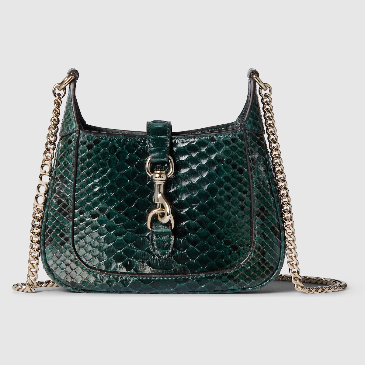 Gucci Jackie Notte mini python bag in dark green | GUCCI® US
