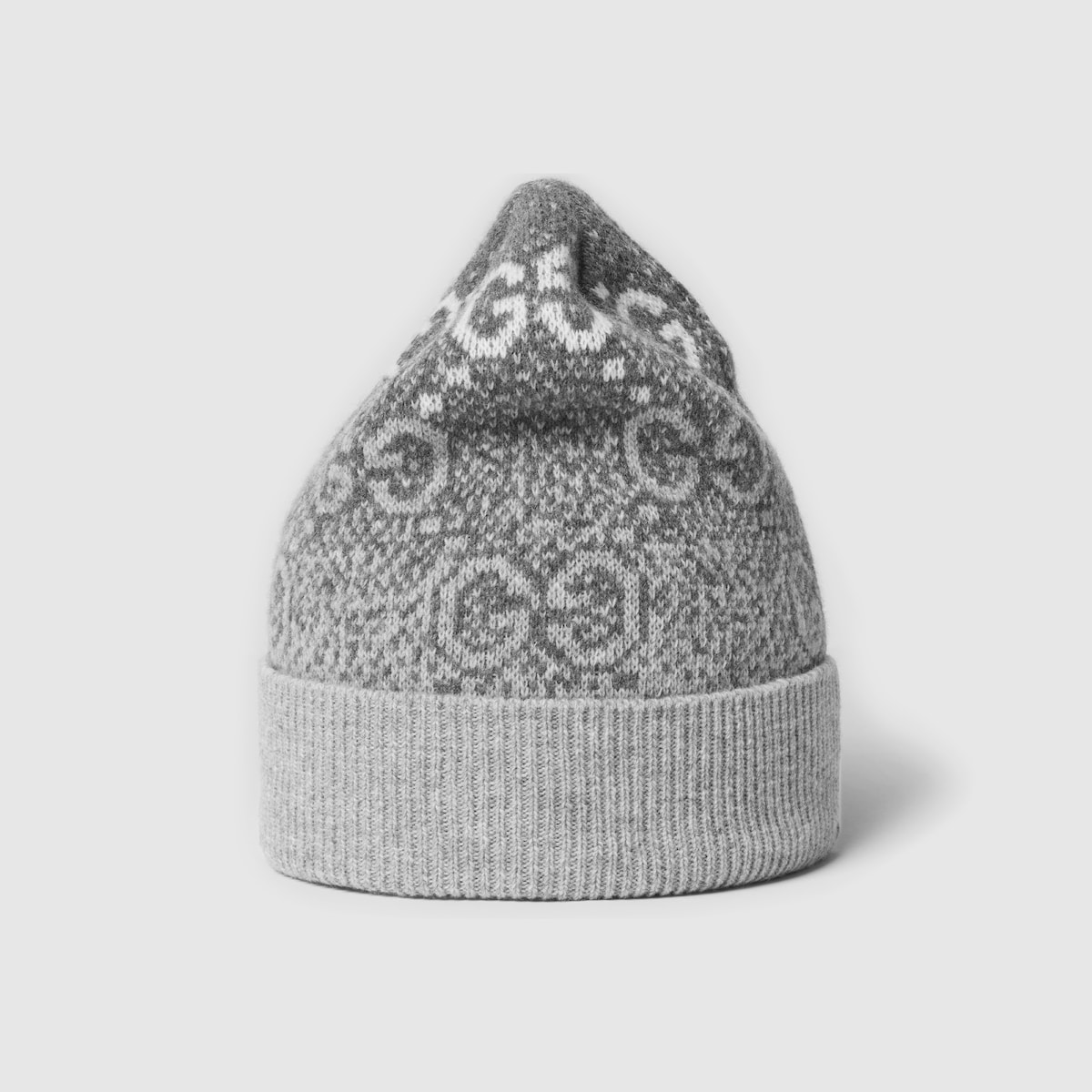 Children's GG wool jacquard hat in grey and light grey | GUCCI® US