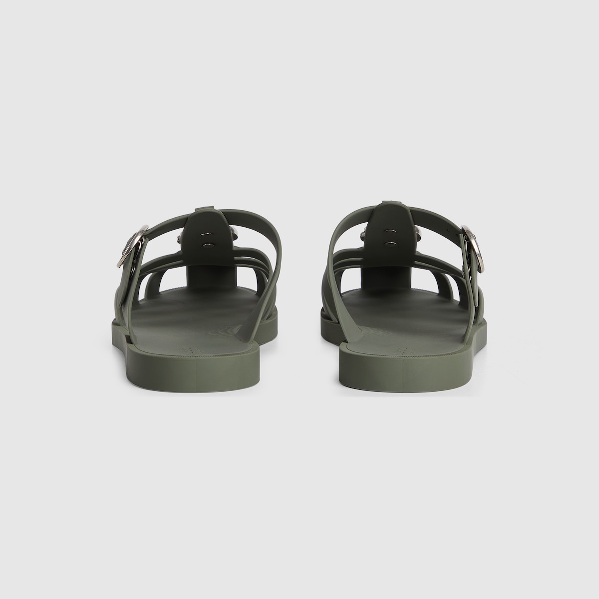 Men's Double G mule in dark green rubber | GUCCI® UK