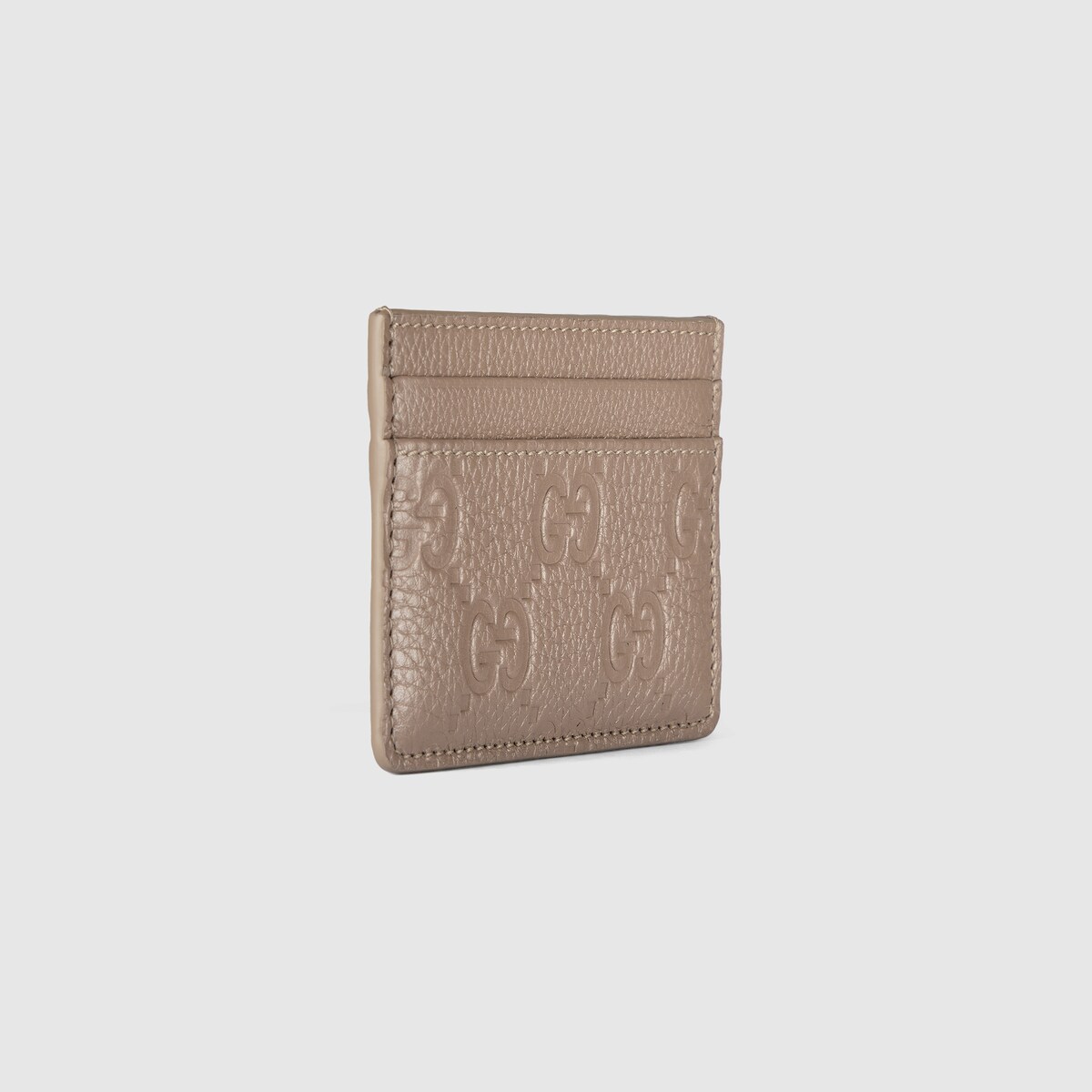 GG Emblem card case in taupe leather | GUCCI® Australia
