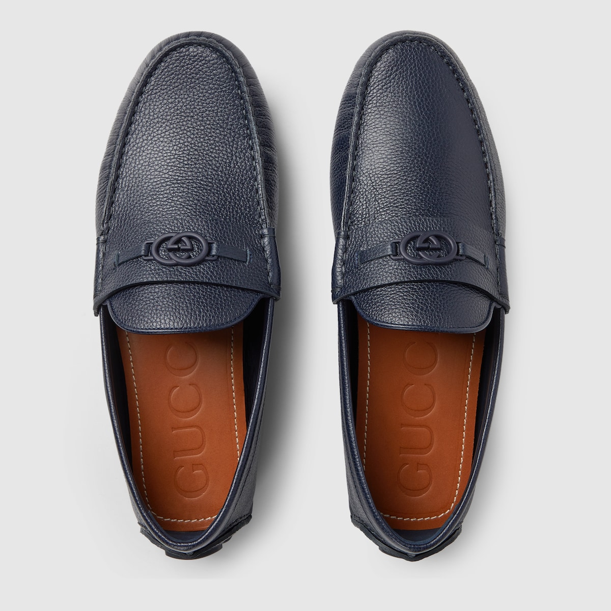 Mocassins pour homme en cuir bleu | GUCCI® CA