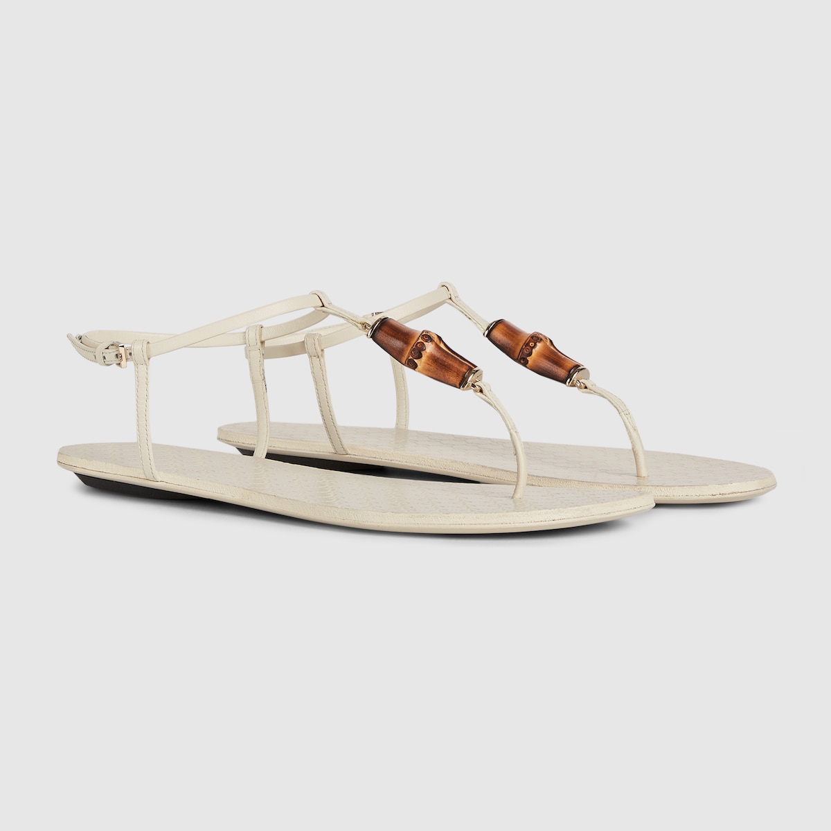 Women's thong sandal with Bamboo in ivory leather | GUCCI® ZA