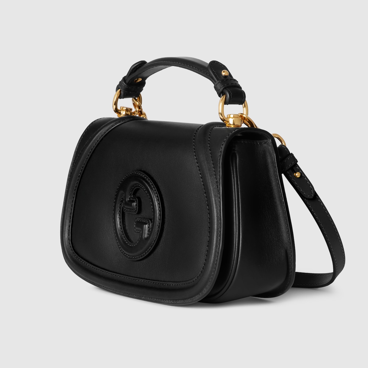 Gucci Blondie medium top handle bag in black smooth leather | GUCCI® US