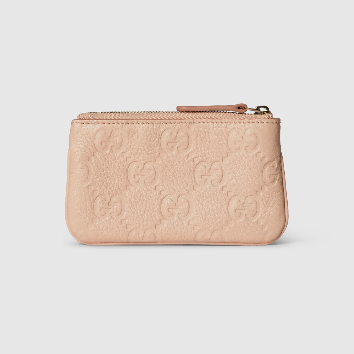 GG Emblem key pouch in light pink leather | GUCCI® US