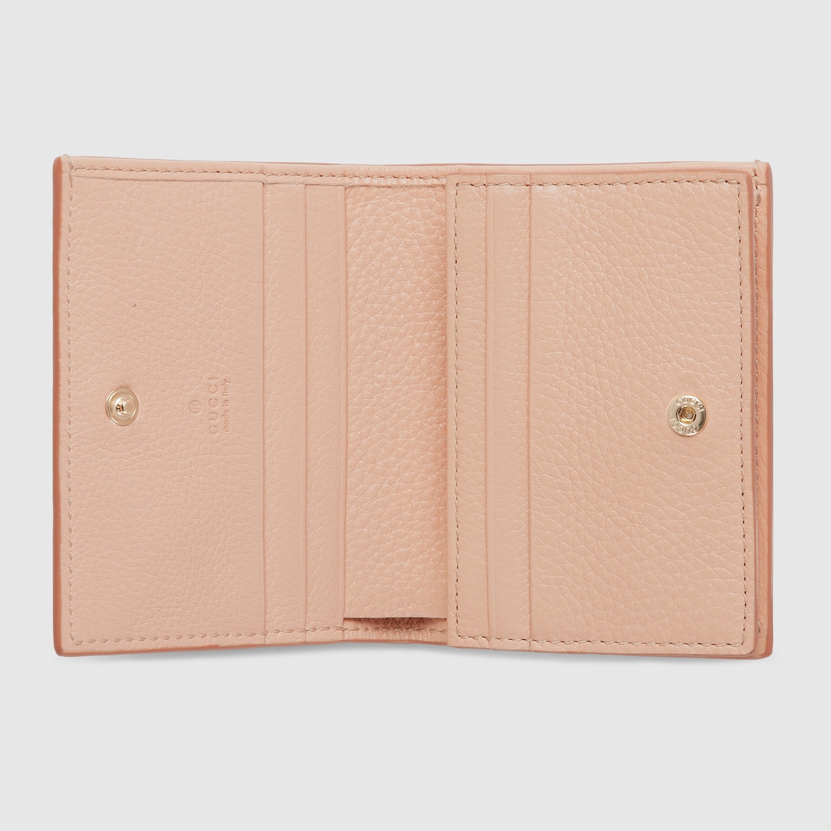 GG Emblem mini wallet in light pink leather | GUCCI® MX