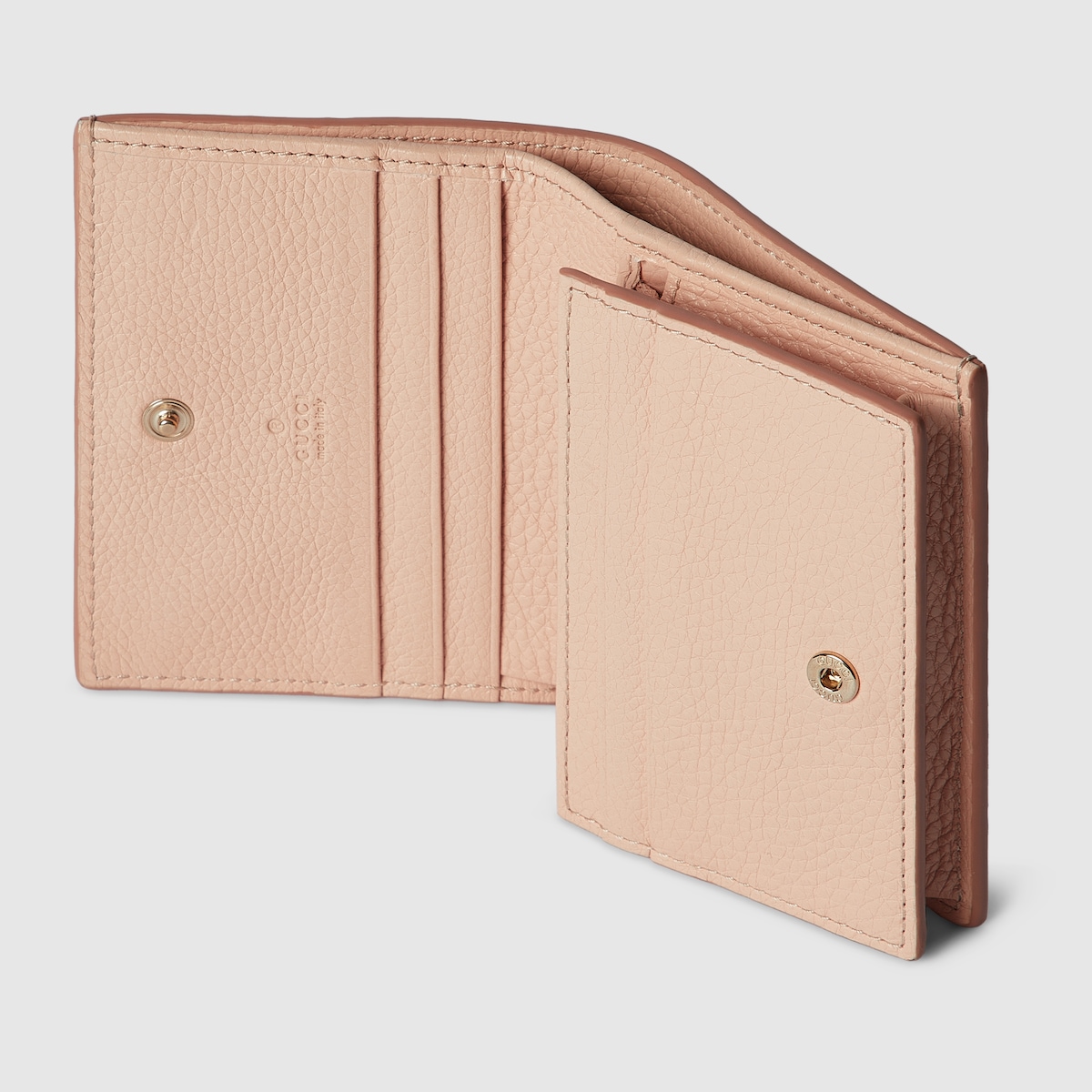 GG Emblem mini wallet in light pink leather | GUCCI® US