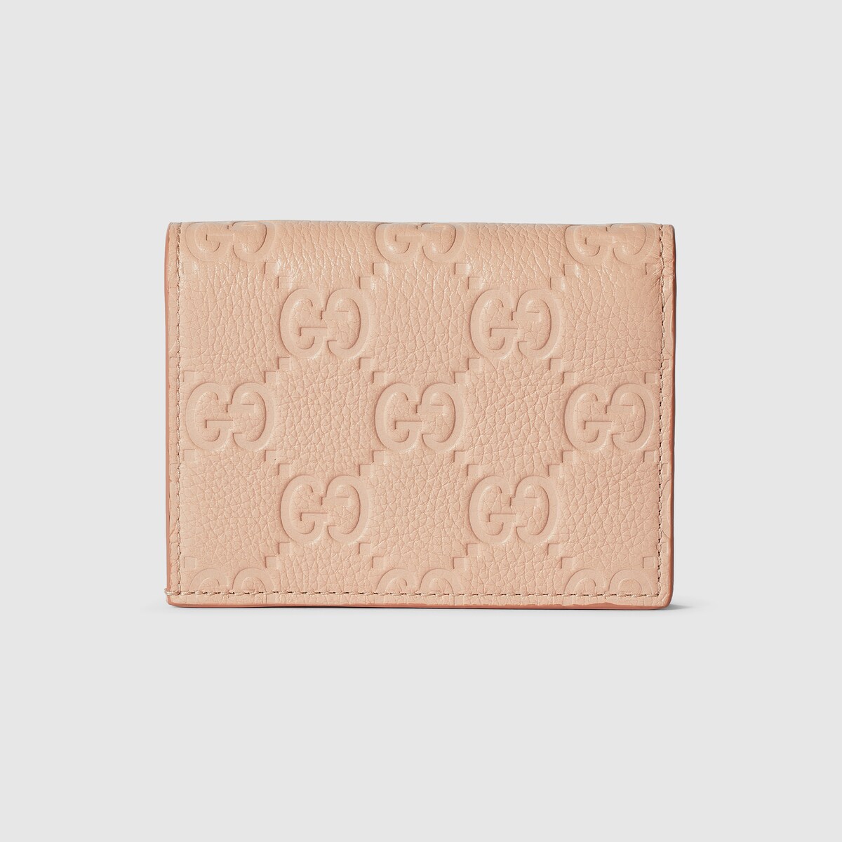 GG Emblem mini wallet in light pink leather | GUCCI® US