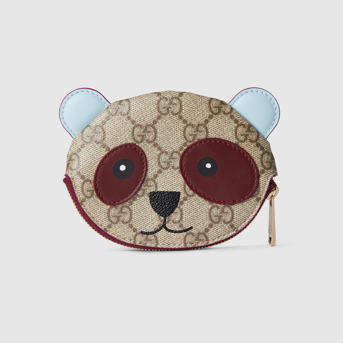 กระเป๋าสตางค์ Panda-shape GG coin purse inผ้าสีเบจและสีน้ำตาลเข้ม ...