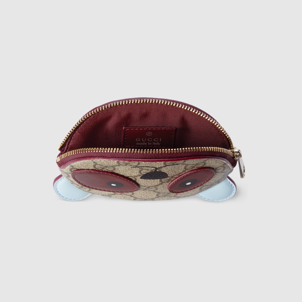 กระเป๋าสตางค์ Panda-shape GG coin purse inผ้าสีเบจและสีน้ำตาลเข้ม ...
