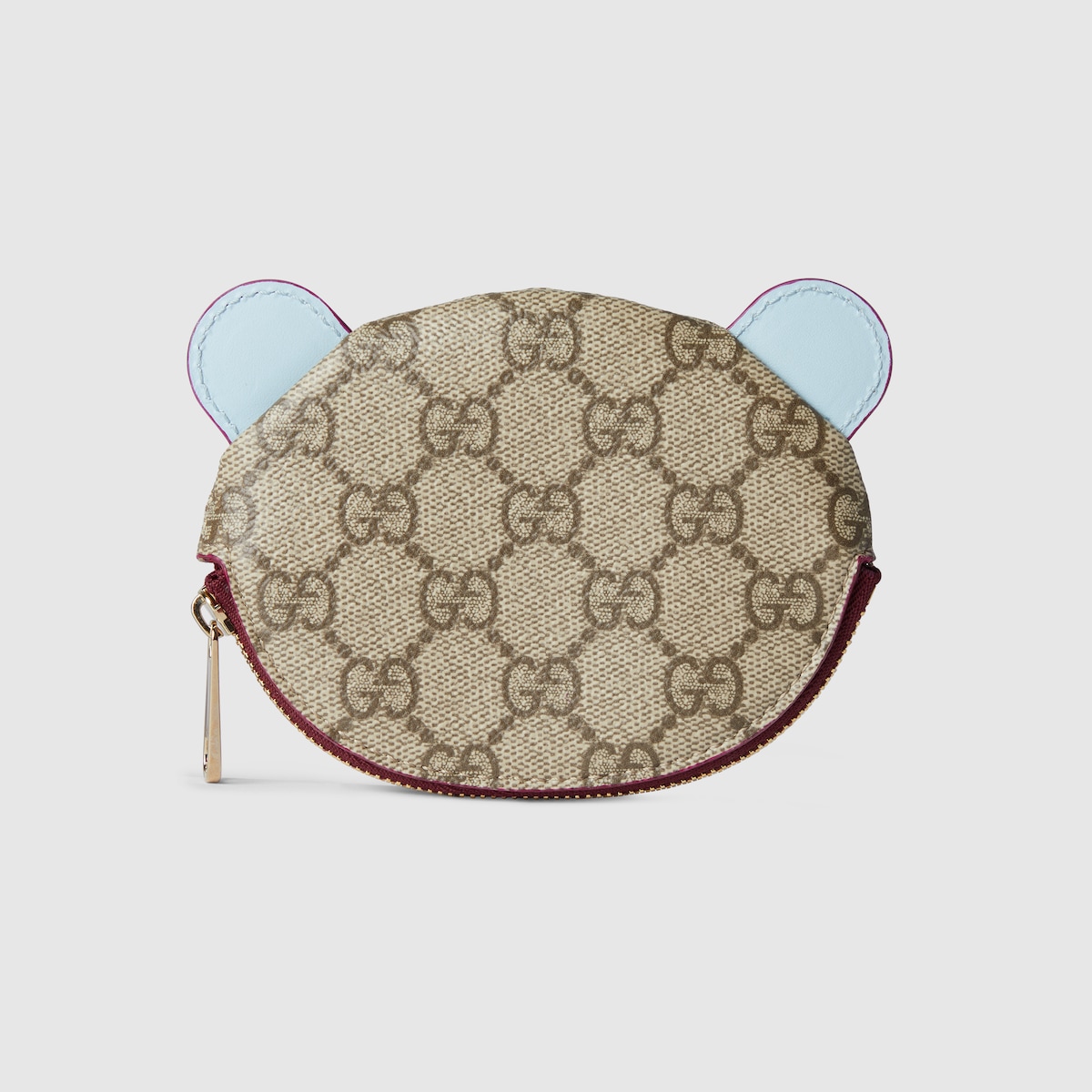 กระเป๋าสตางค์ Panda-shape GG coin purse inผ้าสีเบจและสีน้ำตาลเข้ม ...